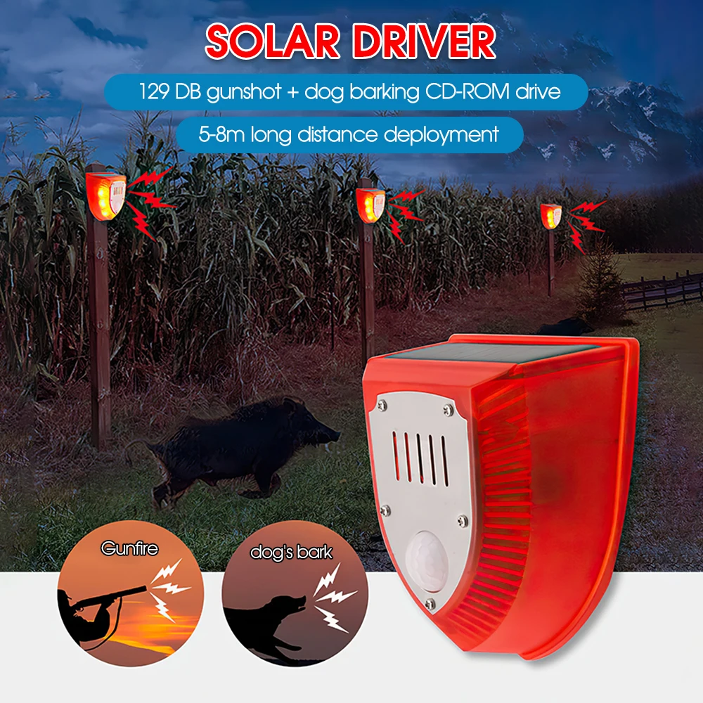 Home Alarm System Garden Fence Animal Barrier Qualirey Solar-Powered ...