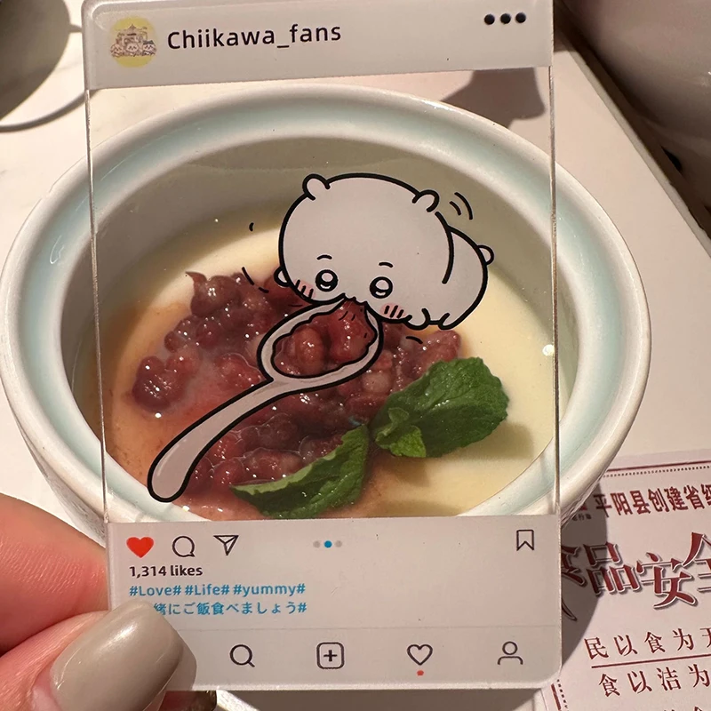 Chiikawas-Photo-Decoration-Card-Kawaii-Hachiware-Student-Eating ...