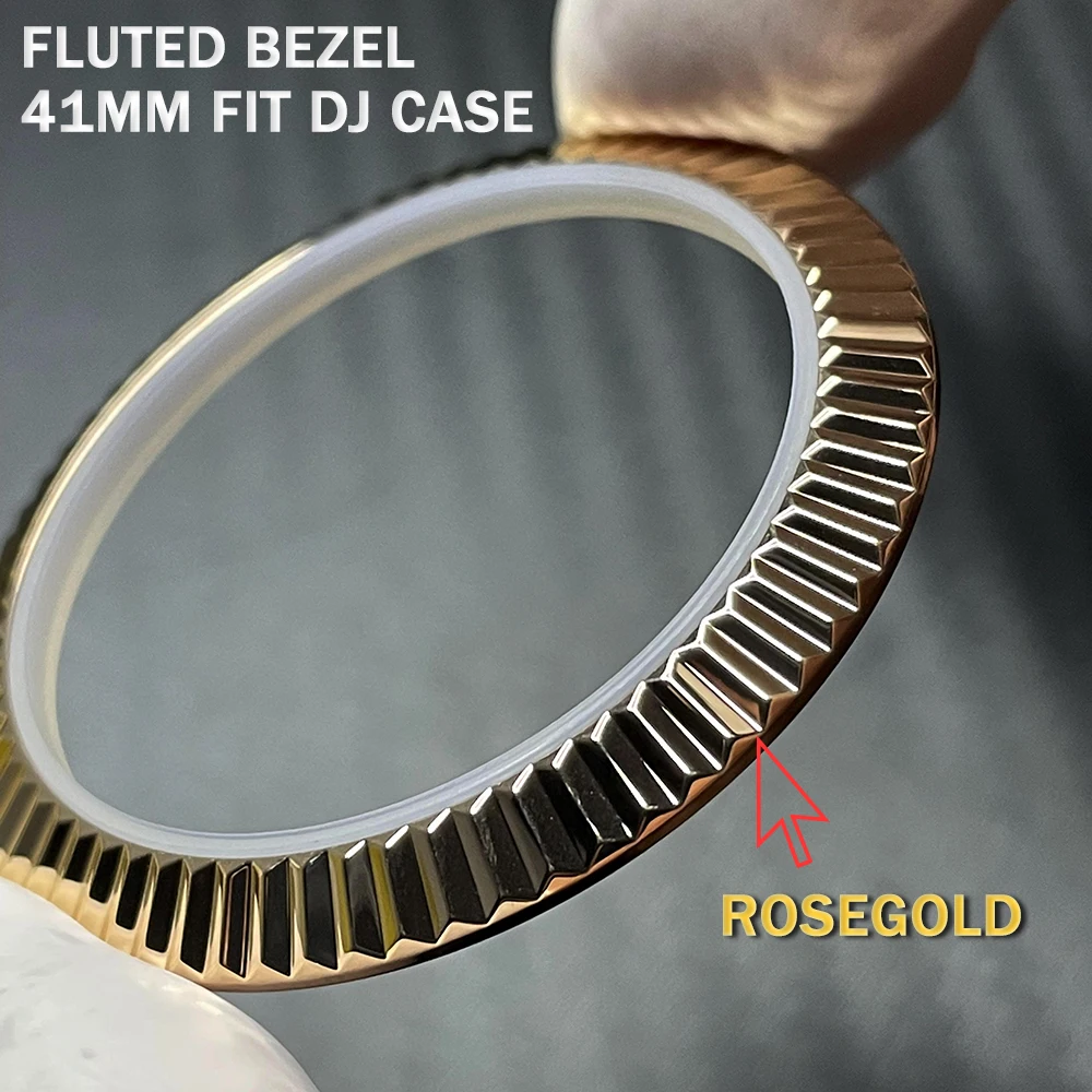 Modified-Fluted-Bezel-41mm-ROSEGOLD-Stainless-Steel-Bezel-Ring-Suit-for ...