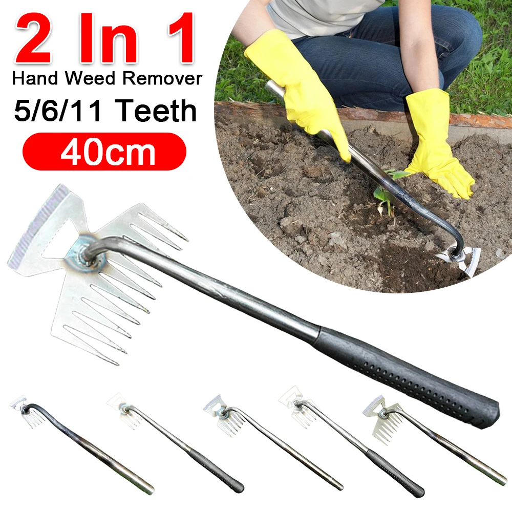 2 In 1 Hand Weed Remover Ergonomic Handle Manual Loose Soil Weeder ...