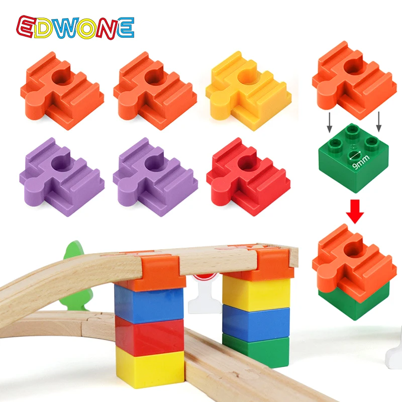 10-5pcs-Wooden-Train-Track-Accessories-Plastic-Building-Blocks-Adapter ...