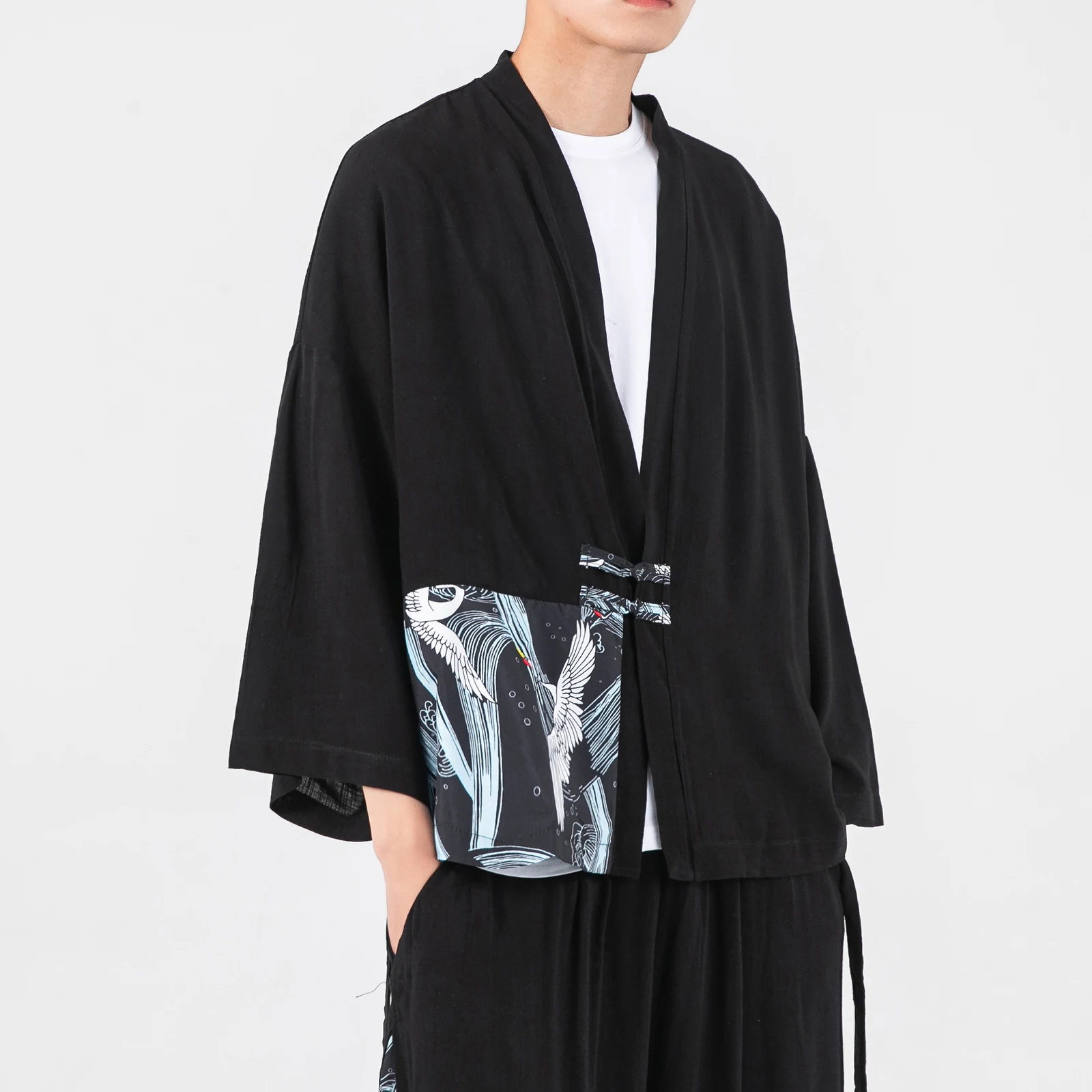Japanese-Kimono-Cardigan-Men-Summer-New-Haori-Samurai-Kimonos-Karate ...