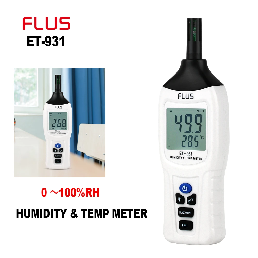 FLUS-Hygrometer-Thermometer-2-in-1-Humidity-Temperature-Test-Meter ...