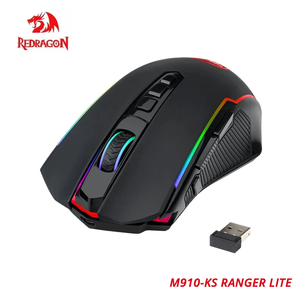 Redragon M910 KS ranger lite sem fio usb 2.4g gaming mouse com rgb ...