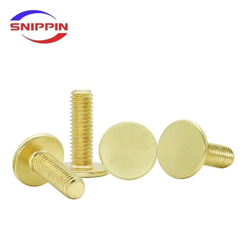Large-Flat-Head-M5-bolt-Slotless-Screw-Gold-Plated-Carbon-Steel-Non ...