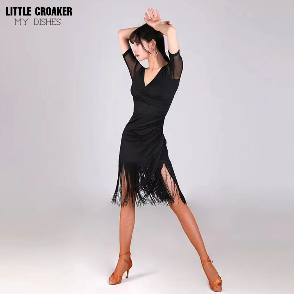 Ropa-de-baile-latino-con-borlas-para-mujer-vestido-de-sal-n-Sexy-Tango ...