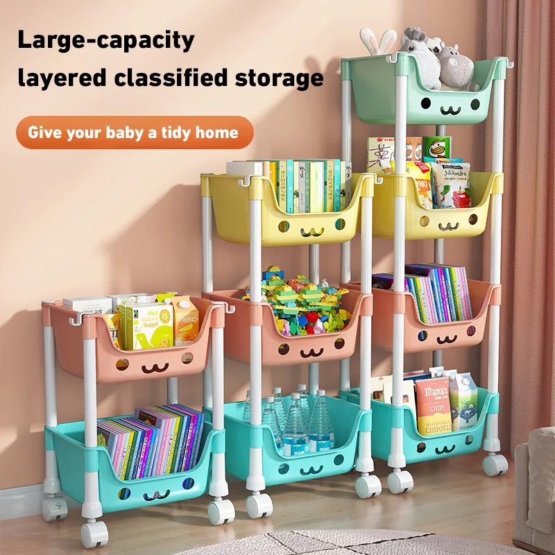 Toy-Storage-Trolley-Bookshelf-Snack-Rack-For-Children-Storage-Organizer ...