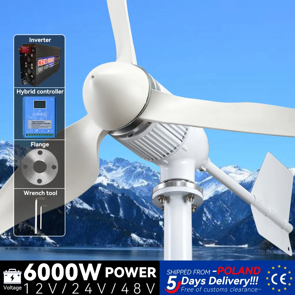 Home-Use-Free-Energy-6KW-Wind-Turbine-6000W-12V-24V-48V-With-MPPT ...