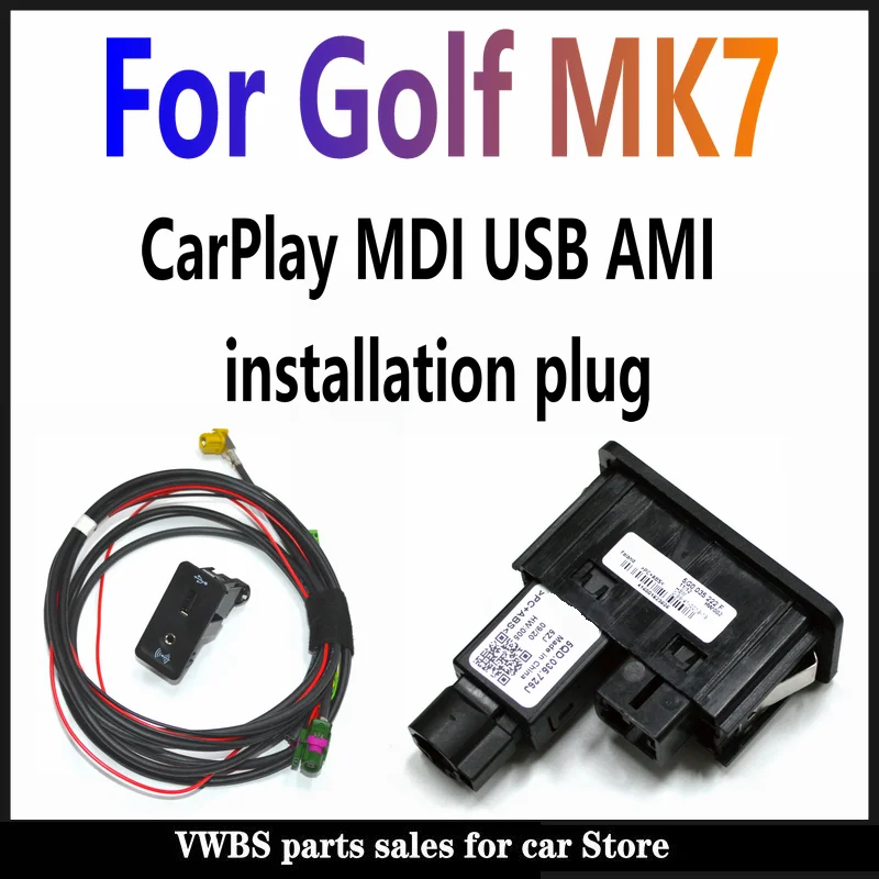 VW 골프 7 MK7 CarPlay MDI USB AMI 설치 플러그 소켓 스위치 버튼 하네스 5G0 035 222 F ...