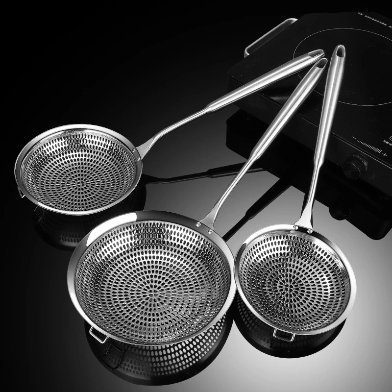 Long-handle-Stainless-Steel-Skimmer-Colander-Noodles-French-Fries ...