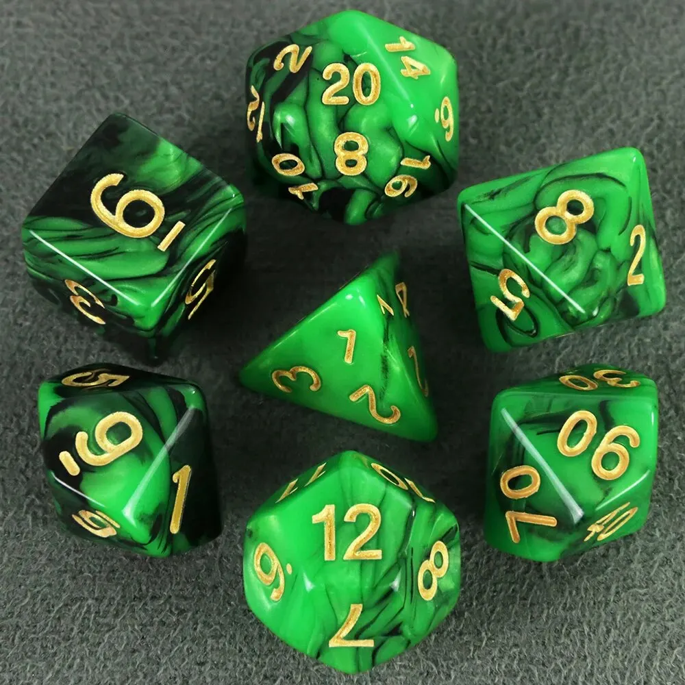 7PCS 1 Set Galaxy Style DND Dice Set D4 D6 D8 D10 D12 D20 Multifaceted ...