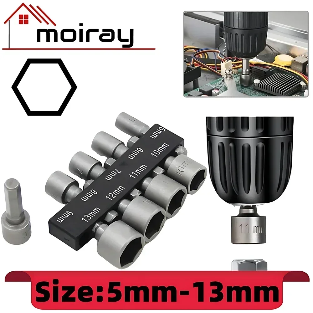 9Pcs-5mm-13mm-Hex-Sockets-Sleeve-Nozzles-Nut-Driver-Set-Screwdriver-Set ...