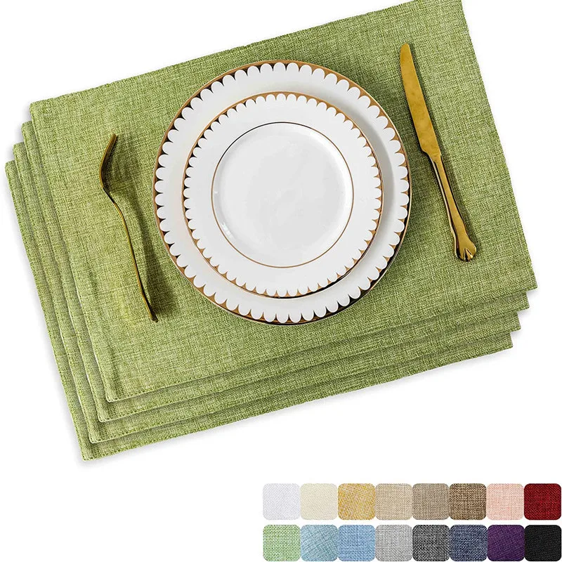 Placemat-resistente-ao-calor-Faux-Linen-Serapilheira-Placemat-para-mesa ...
