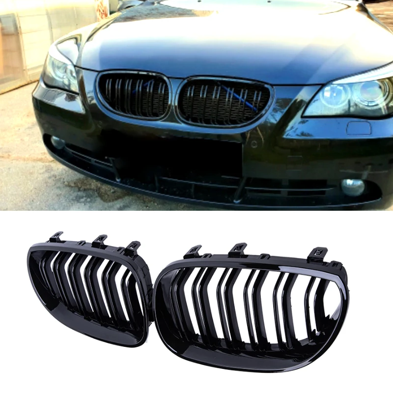 Car-Front-Bumper-Kidney-Grille-Grill-Hood-Mesh-Double-Line-Racing ...