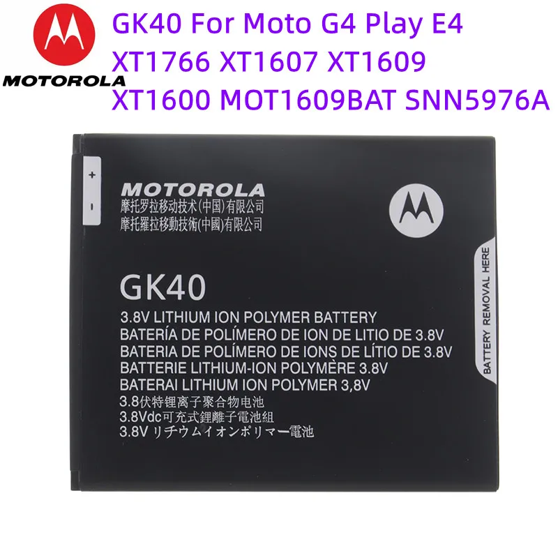 GK40-batería 100% auténtica de 2800mah para Motorola Moto G4 Play, E4, XT1766, XT1607, XT1609 ...