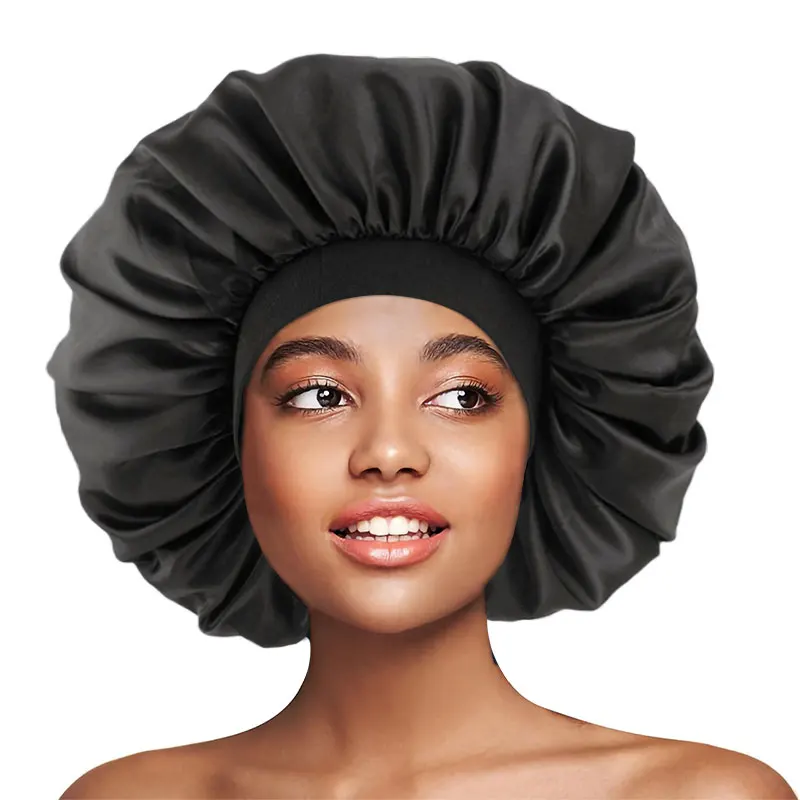 Solid Color Satin Bonnets Lightweight Elastic Hair Bonnets Breathable ...