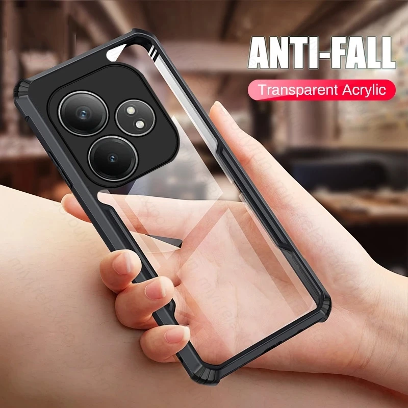 For Realme GT 6T 5G Case Transparent Acrylic Armor Shockproof Coque ...