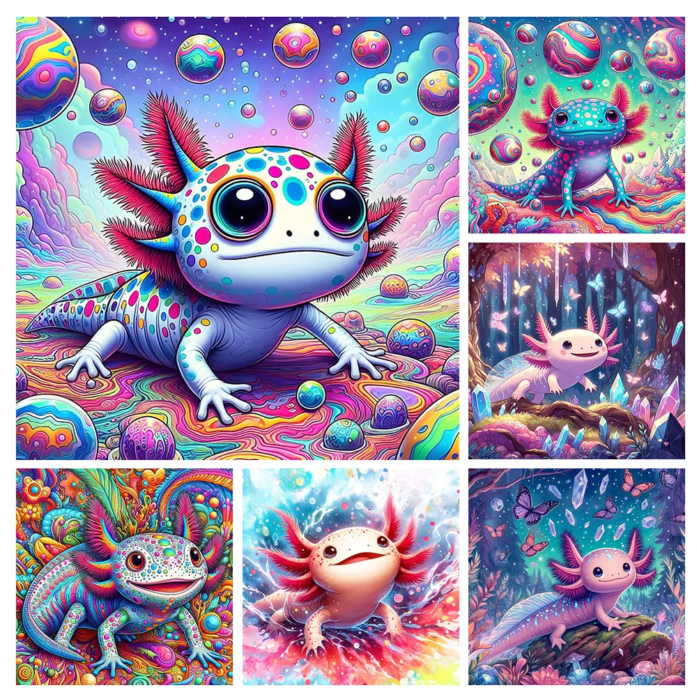 New-2024-Diamond-Painting-Cute-Axolotl-Full-Square-Round-Diamond-Mosaic ...