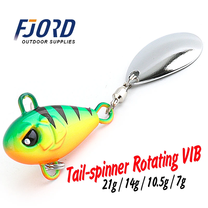 FJORD Tail Spinning 7g 10.5g 14g 21g Balance Rotating Metal Jig VIB Vibration Bait Spinner Spoon ...