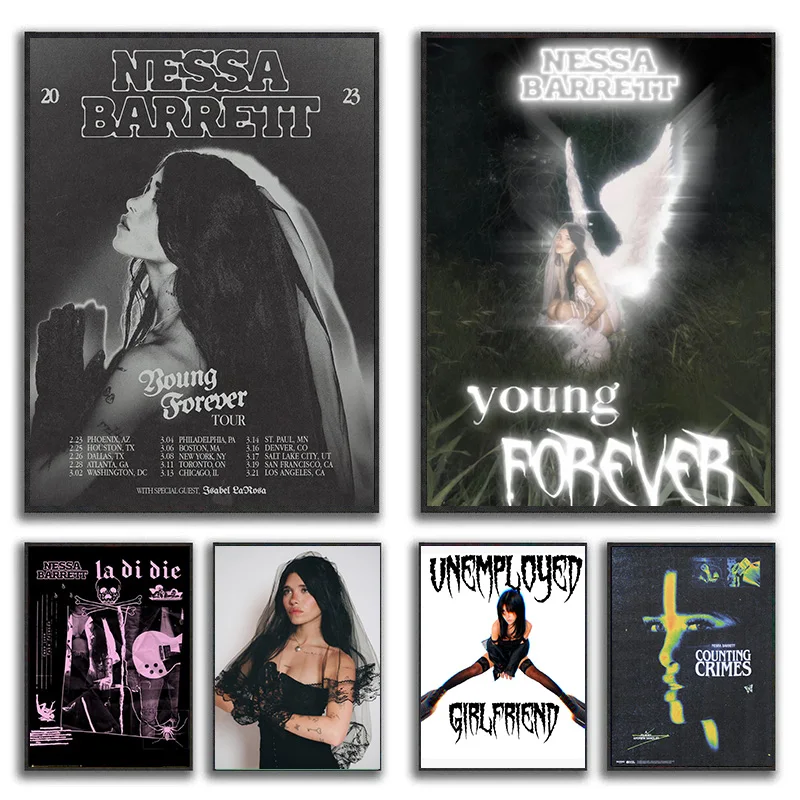 Nessa-Barrett-Singer-Young-Forever-Tour-2023-Poster-Canvas-Painting ...