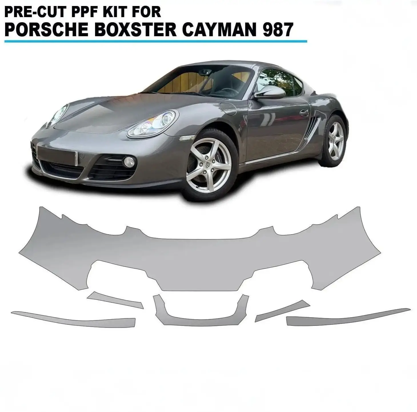 For Porsche Boxster Cayman 987 2005-2012 TPU Body Bumper Pre-cut ...