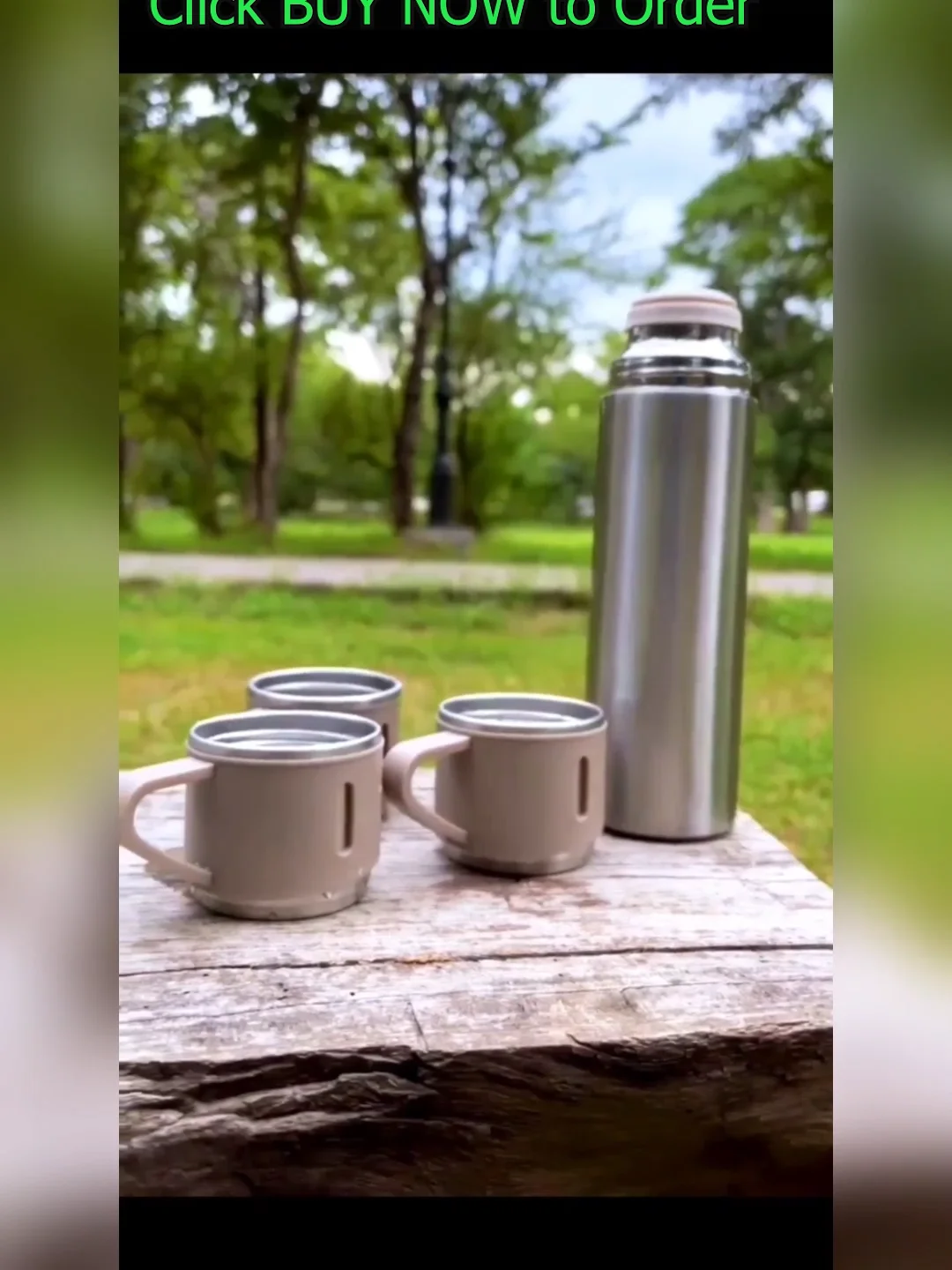 3 In 1 Vacuum Insulated Thermos Flasks 500ml With 3 Cups Gift Set (In ...