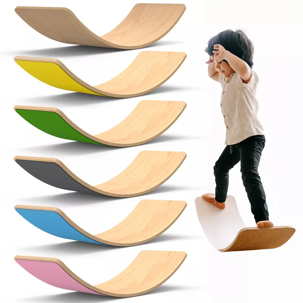 2022-Wooden-Baby-Balance-Board-Children-Curved-Seesaw-Yoga-Fitness ...