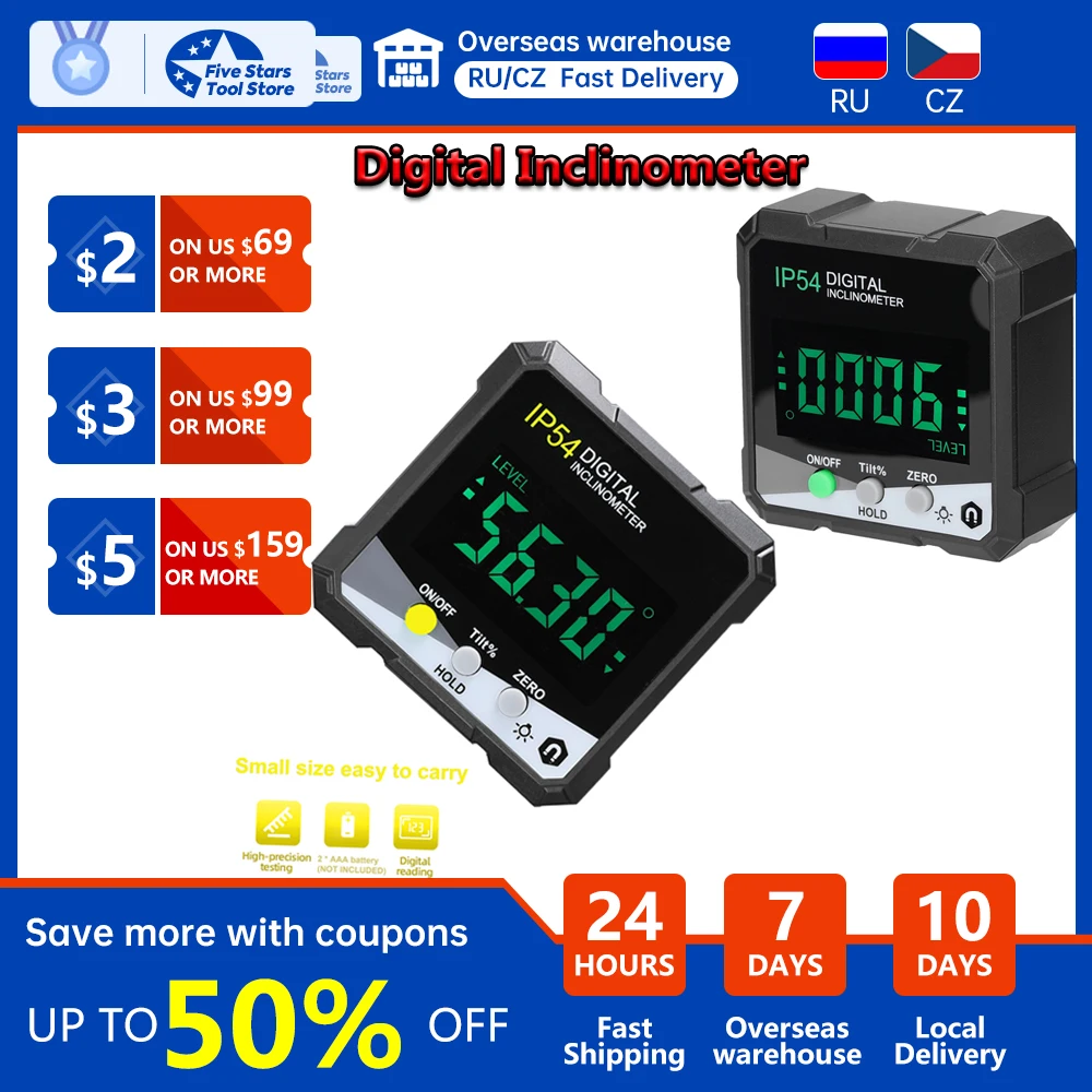 Digital Inclinometer Protractor Slope Meter Angle Ruler Single-side ...