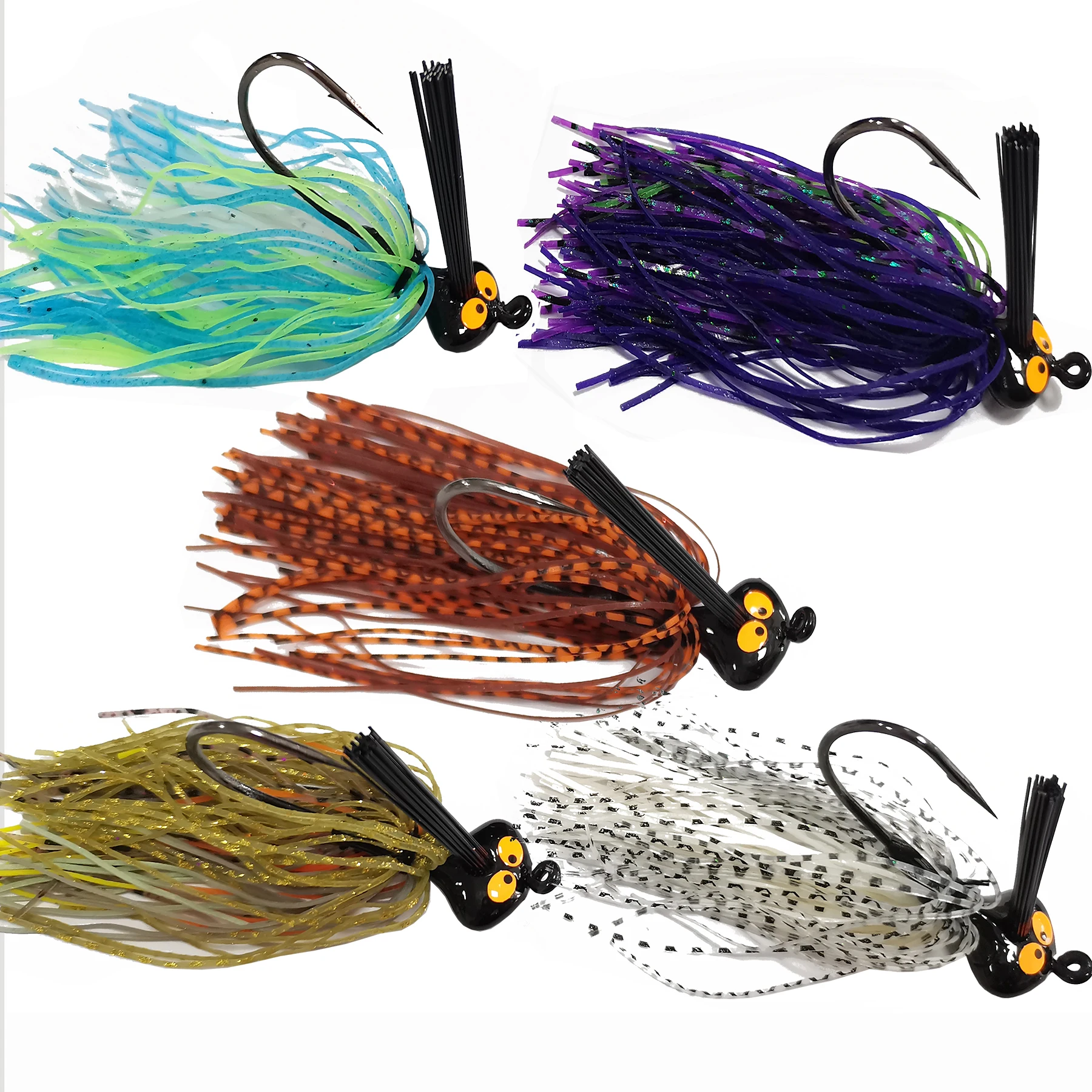 15pcs-Bass-Weedless-Fishing-Jigs-1-4oz-3-8oz-1-2oz-Rubber-Flipping-Jigs ...