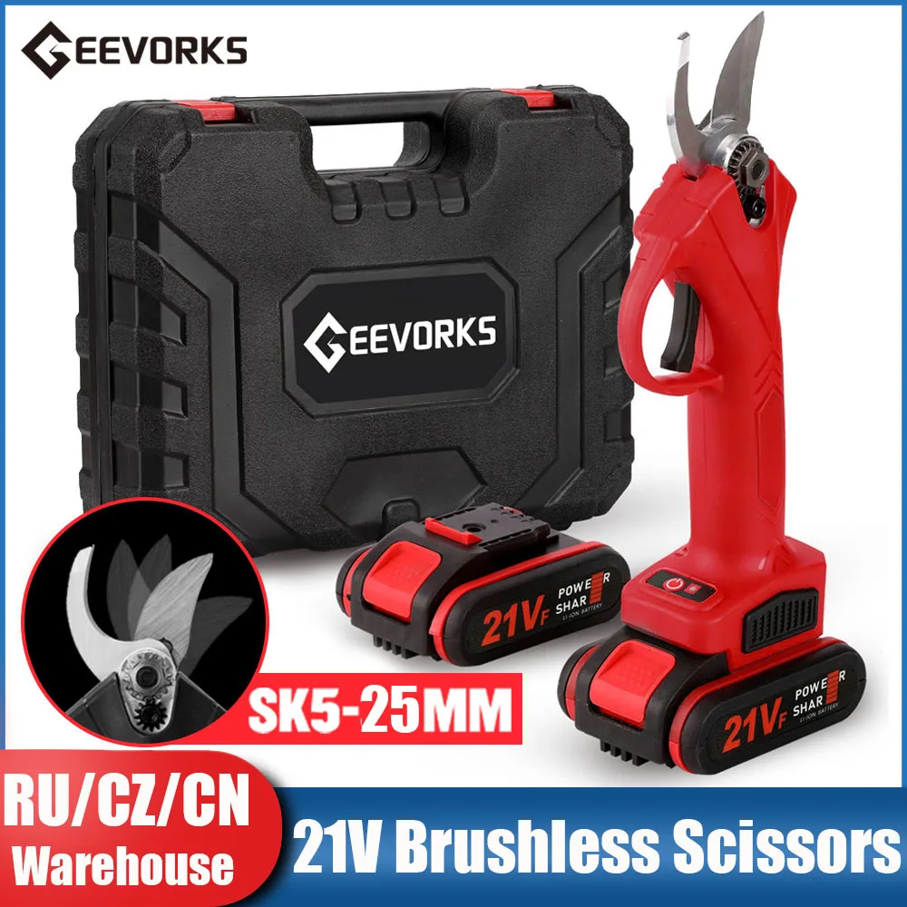 Electric Scissors 21v Battery Pruning Scissors Cordless Pruning Shears ...