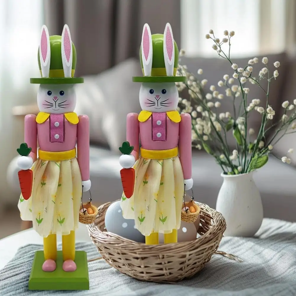 Easter Nutcracker Figure Easter Bunny Wooden Nutcracker Decor 12.1 ...