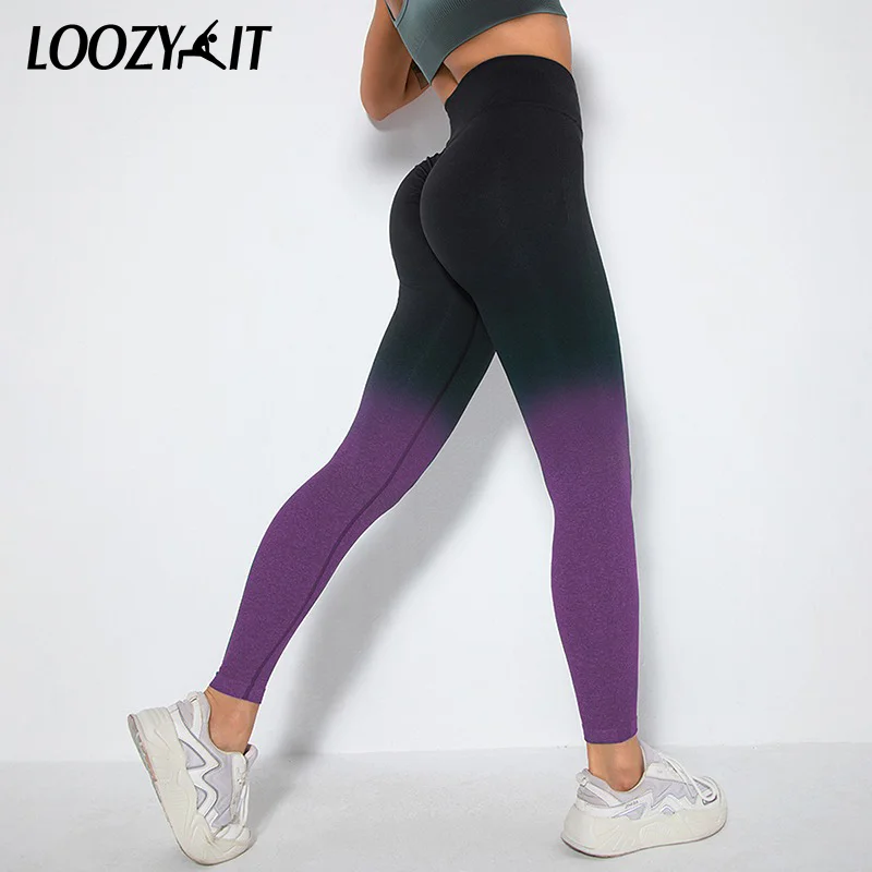 Gradient Leggings Women Fitness Seamless Leggings High Waist Super ...