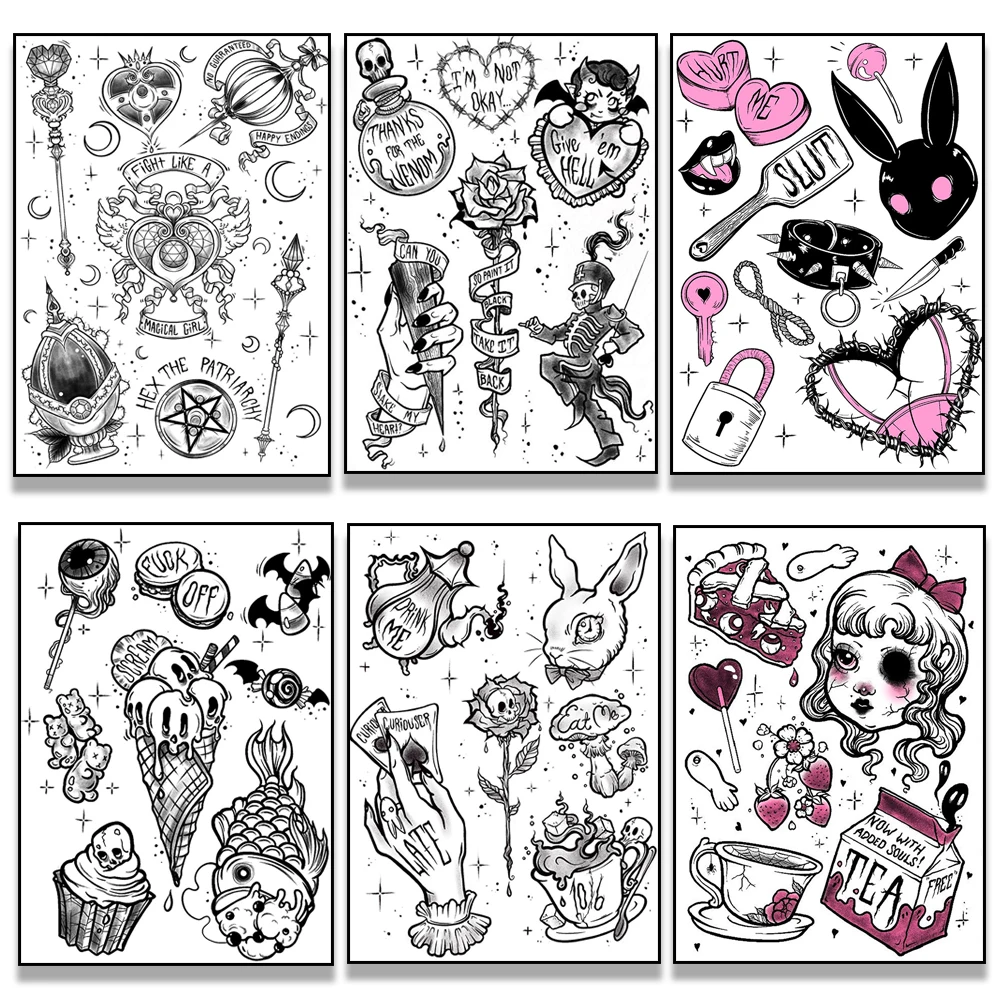 Girly Tattoo Flash Designs