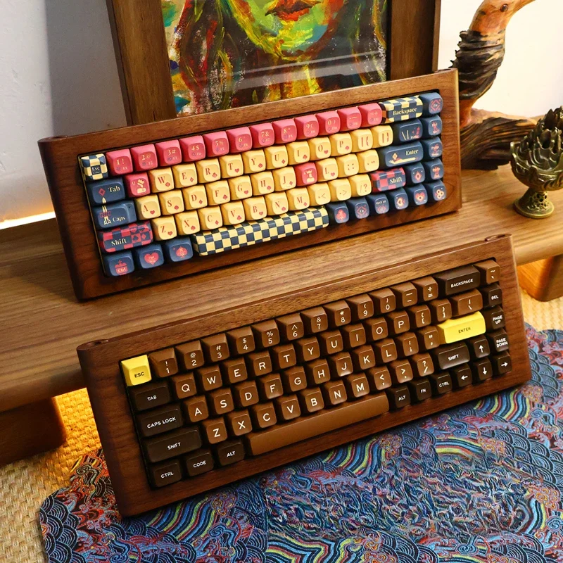 ECHOME-Walnut-Mechanical-Keyboard-Kit-68key-Wireless-Tri-Mode-Hot-Swap ...