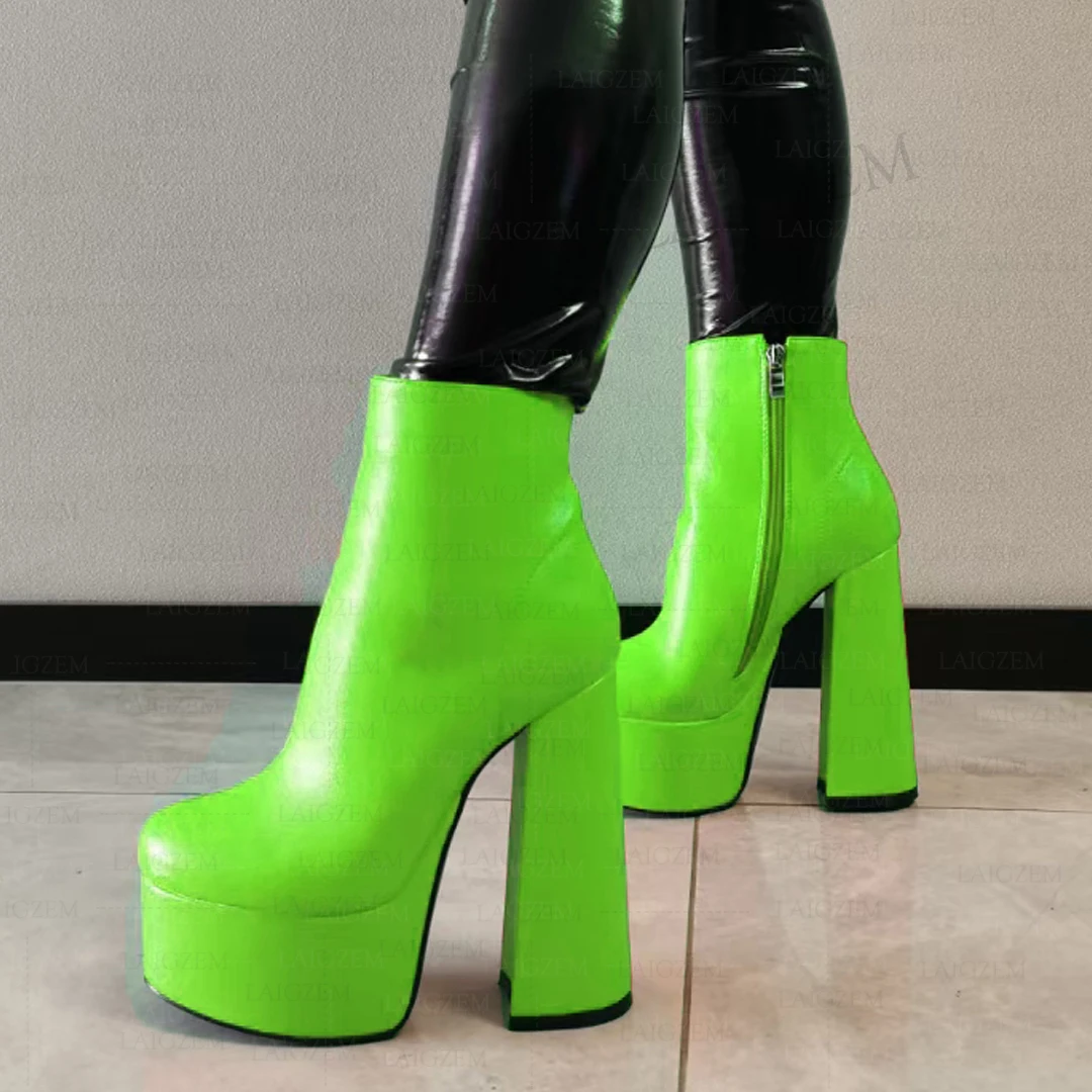 DOHBANER-Botines-de-piel-sint-tica-con-plataforma-para-mujer-botas-de ...