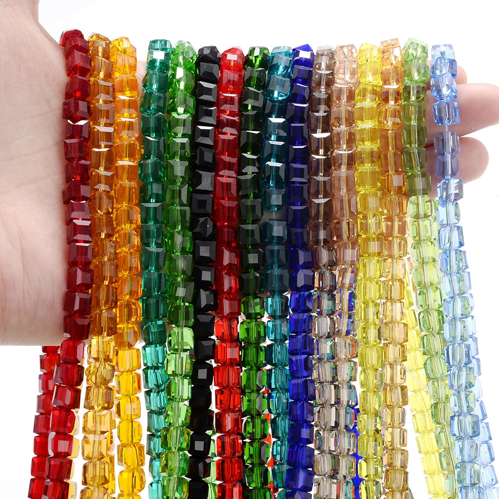 4-6-7mm-Ab-Color-Cube-Square-Austrian-Crystals-Glass-Beads-Czech-Glass ...