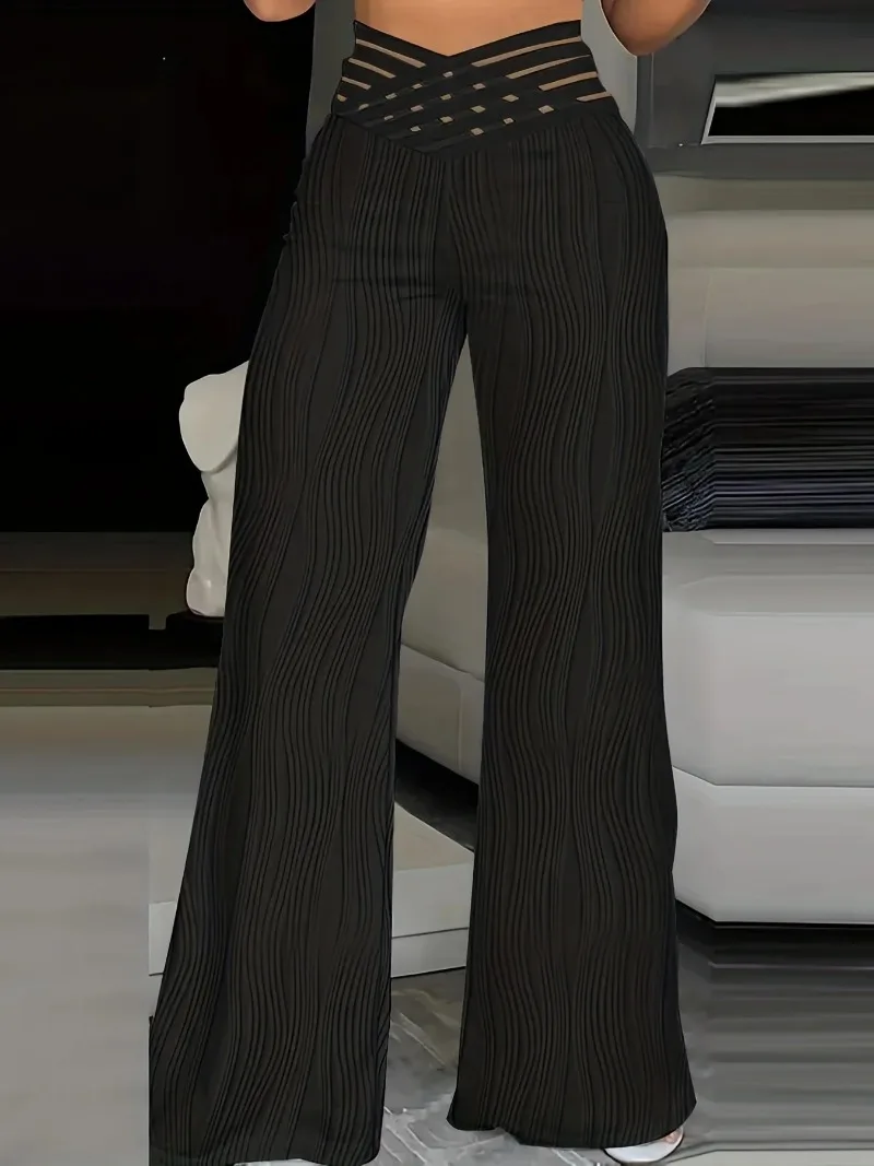 Women-s-Fashion-Solid-Color-All-match-Wide-leg-Pants-Casual-Comfortable ...