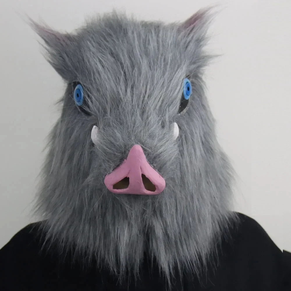 Anime-Demon-Hashibira-Mask-Cosplay-Inosuke-Latex-Wild-Boar-Masks-with ...