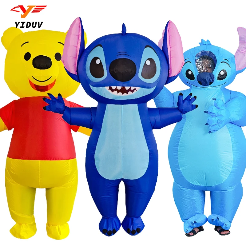 New Blue Stitch Inflatable Costumes Cartoon Minnie Mouse Adult Cosplay ...