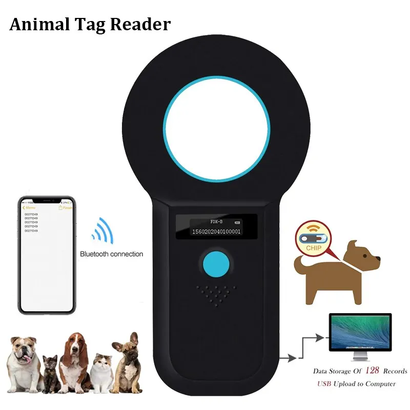 134-2Khz-RFID-Animal-Tag-Reader-125K-Pet-Microchip-Scanner-ISO11784-85 ...