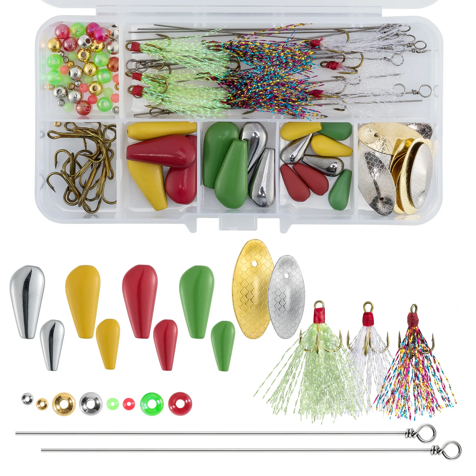 104pcs-Inline-Spinner-Making-Kit-Spinner-Body-Blades-Rooster-Tail ...