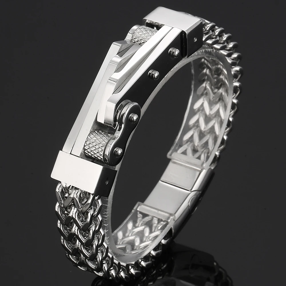 Bike-Chain-Man-Bracelet-for-Men-Gold-Color-Stainless-Steel-Link-Men-s ...