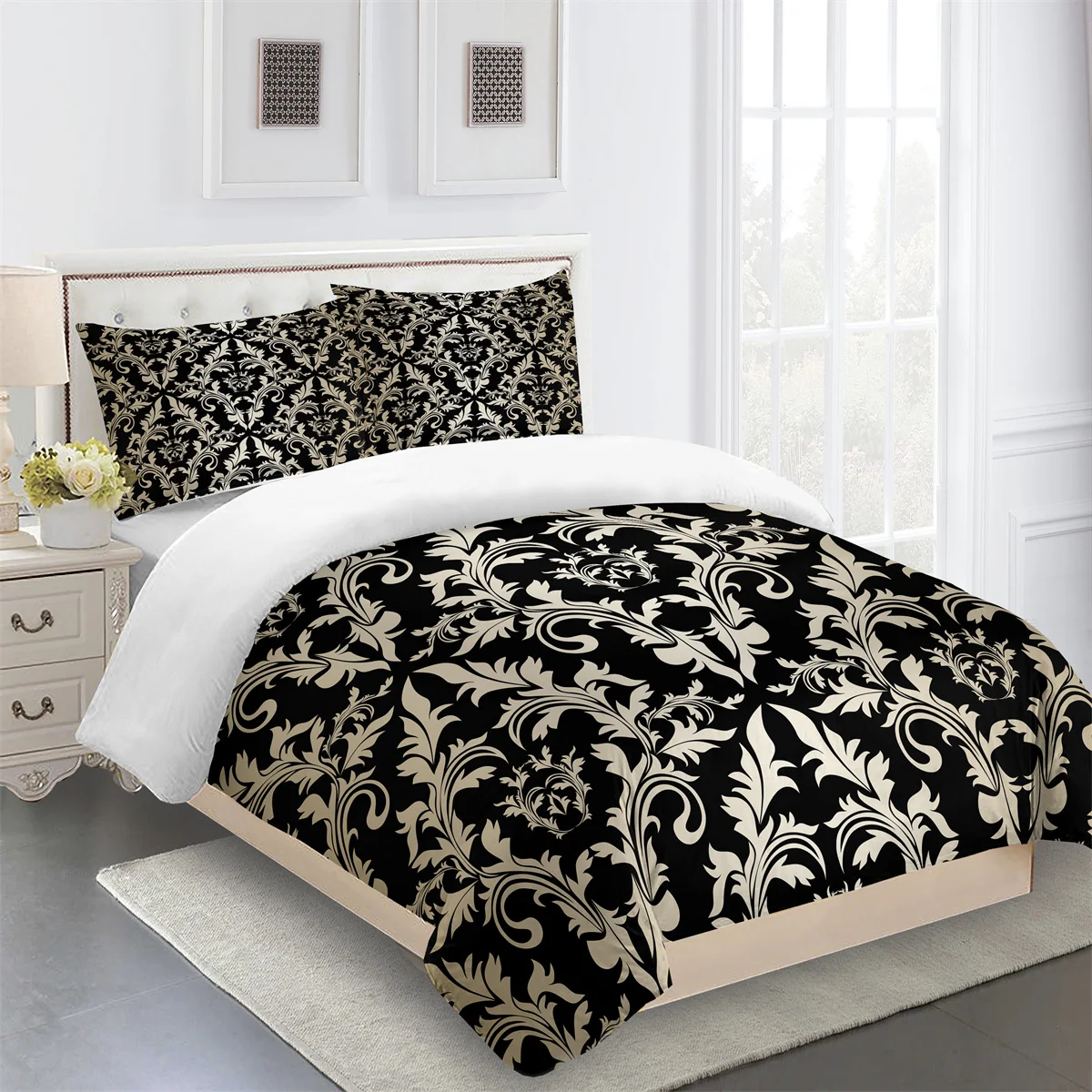Black And White Damask Bedding Twin