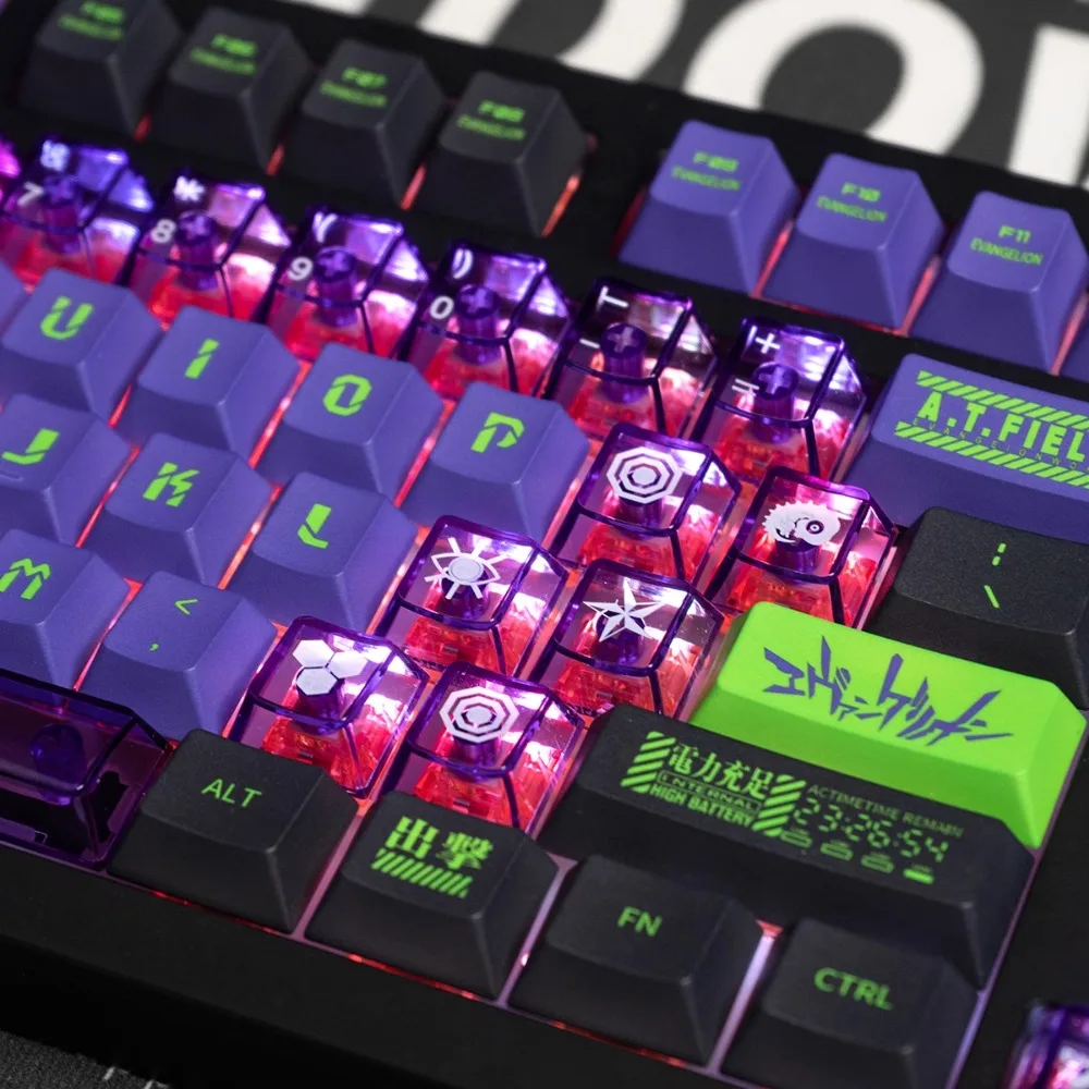 46/142 Keys Transparent Dual Color Keycaps Cherry Height PBT/PC ...