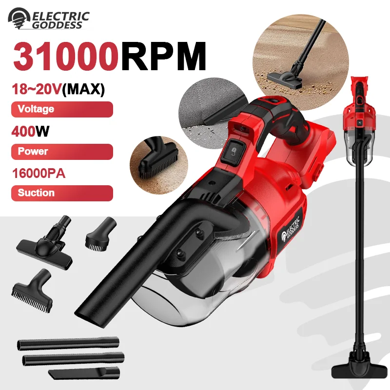 Electric Goddess 16KPA Power Electric Vacuum Cleaner Handheld Cordless ...