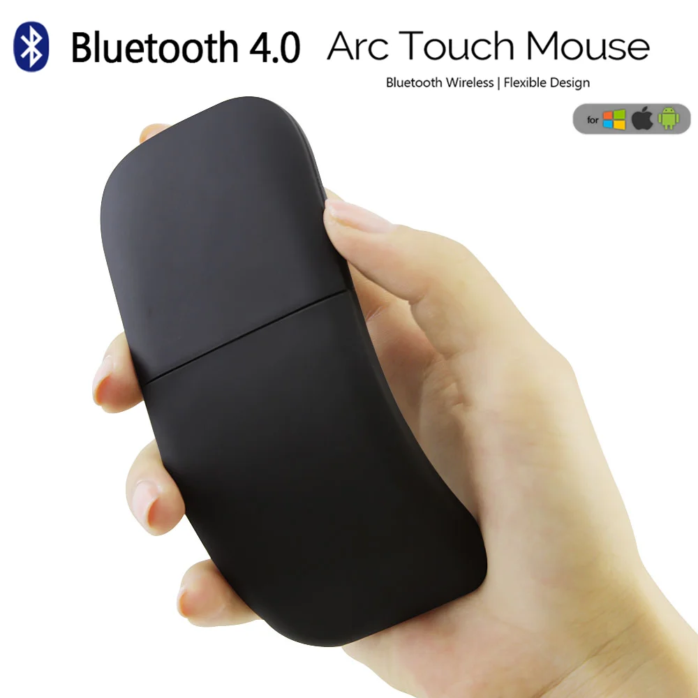 Folding Bluetooth Wireless Mouse Ultra Thin Arc Touch Mouse Ergonomic ...
