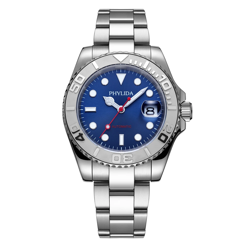 Phylida-40MM-BLUE-dial-Men-s-Yacht-Style-Watch-Automatic-Miyota-MOV-t ...