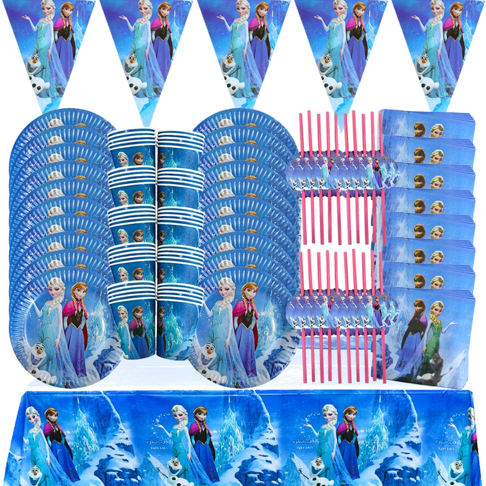 Disney-Elsa-Anna-Ice-Queen-Party-Supplies-Cutlery-Set-Cup-and-Plate ...