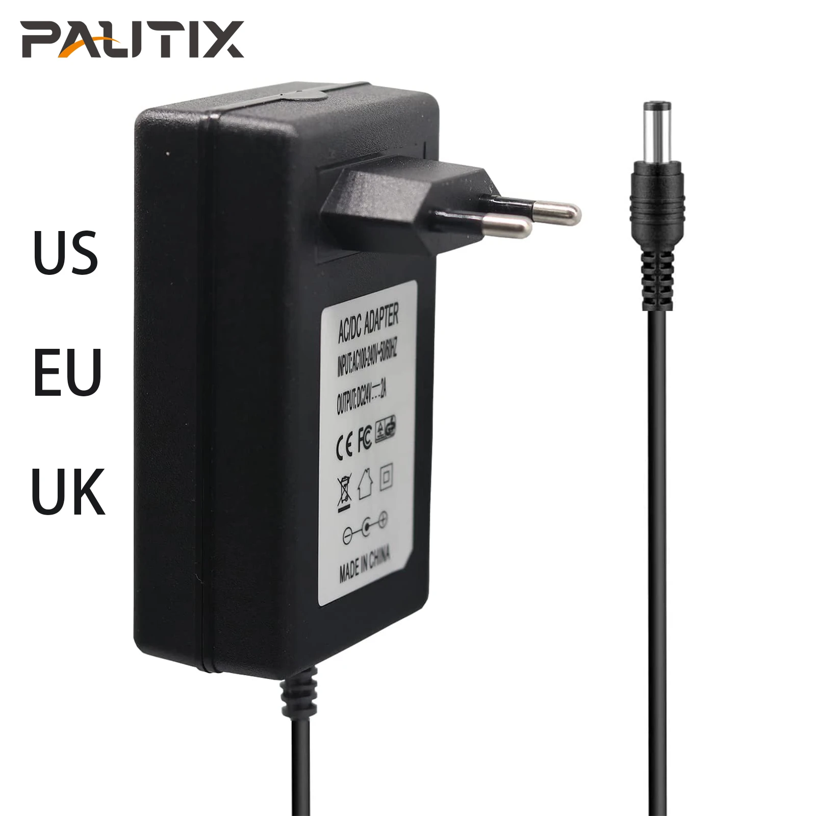 PAUTIX DC24V 2A EU UK US Plug Power Supply Charger for LED Strips GS ...