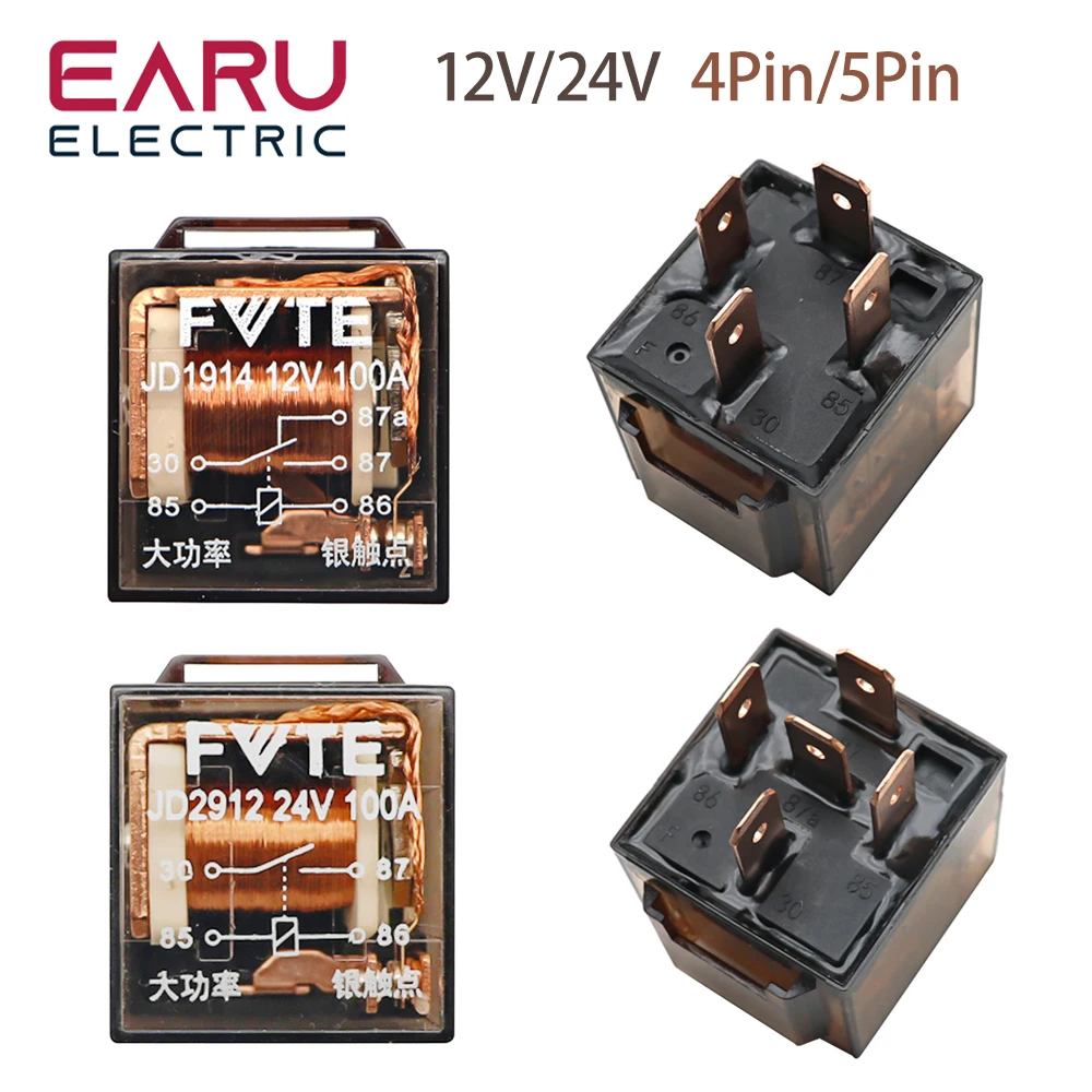 1pcs Waterproof Automotive Relay 12V 100A 5Pin SPDT Car Control Device ...